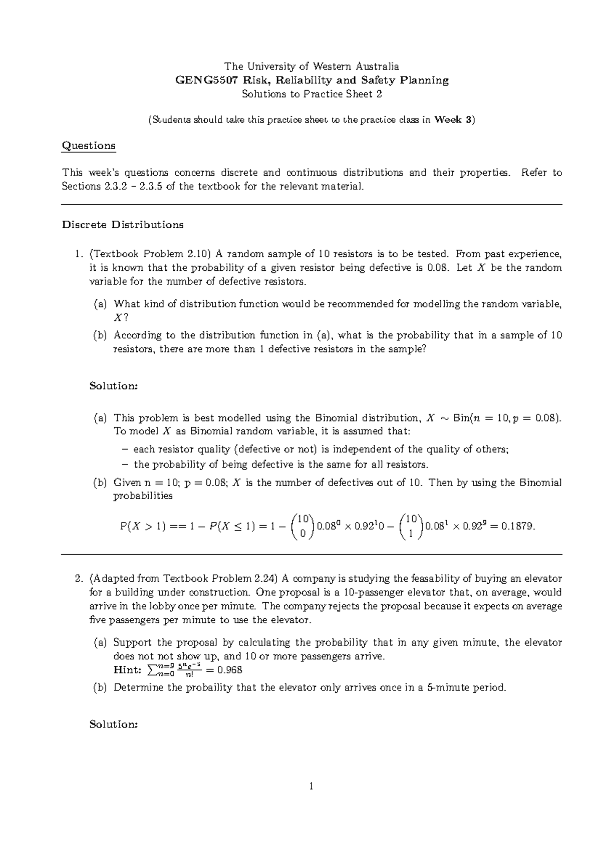 W3-solutions - Solutions to practical sheet Week3 - The University of ...