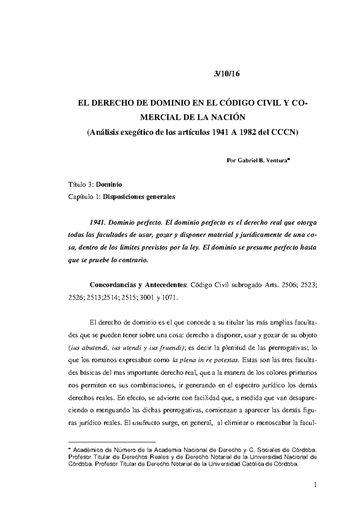 Derechos Reales. Dominio. Gabriel Ventura. Material de consulta. - 3/10 ...