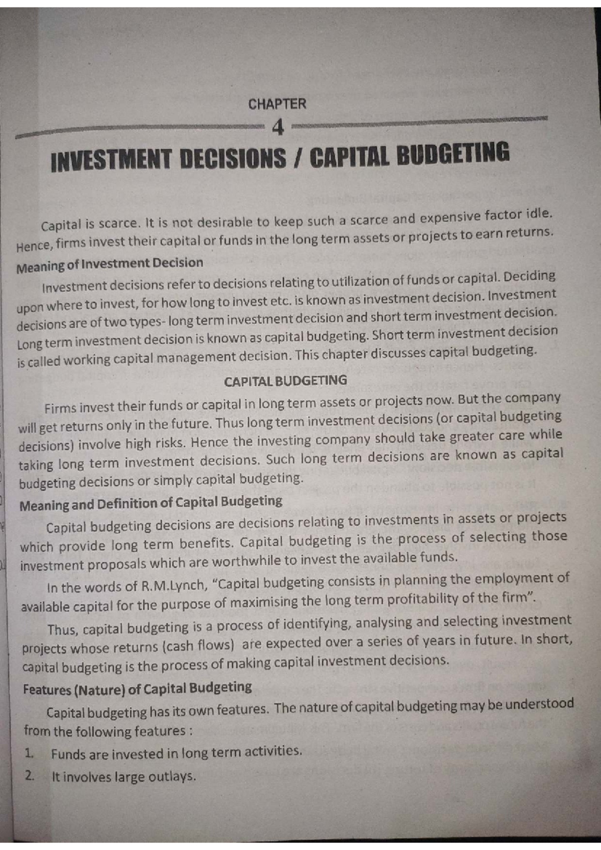 Chapter 4 investment decisions capital budgeting - CHAPTER 4 INVESTMENT DECISIONS CAPITAL ...