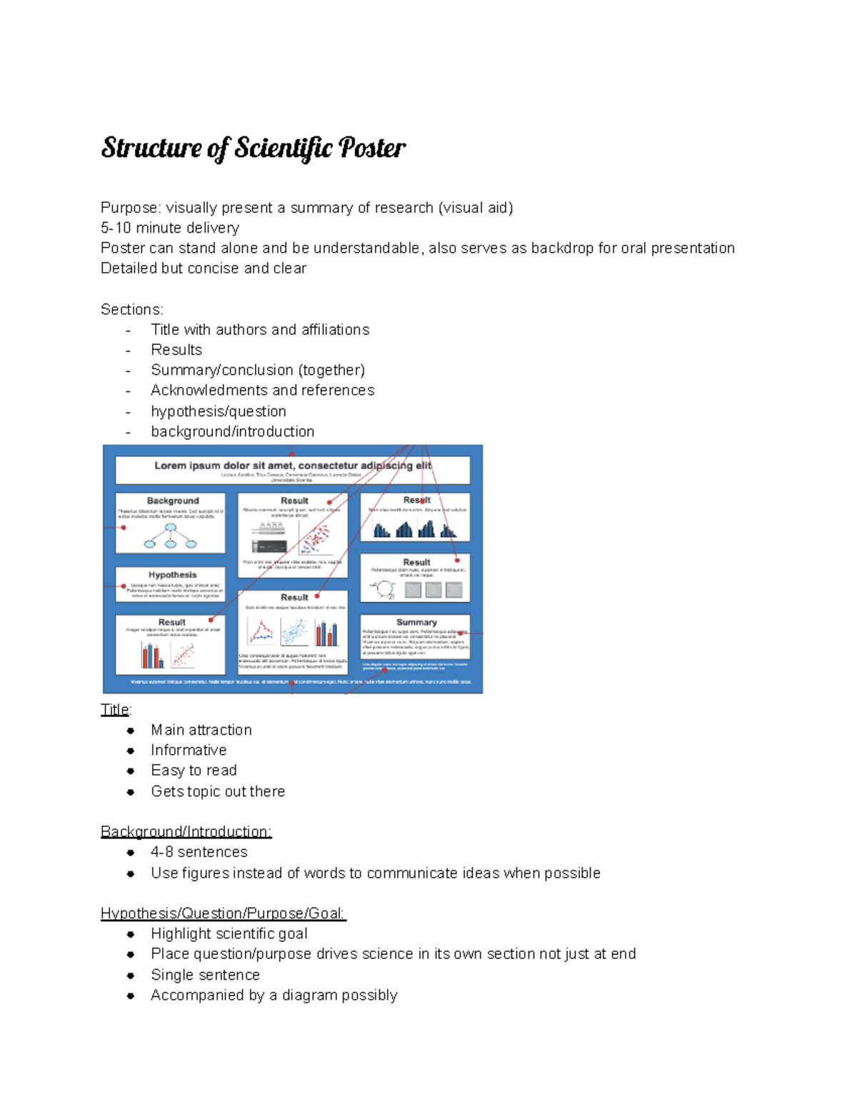 Structure of Scientific Poster - Structur of Scientifi Pter Purpose ...