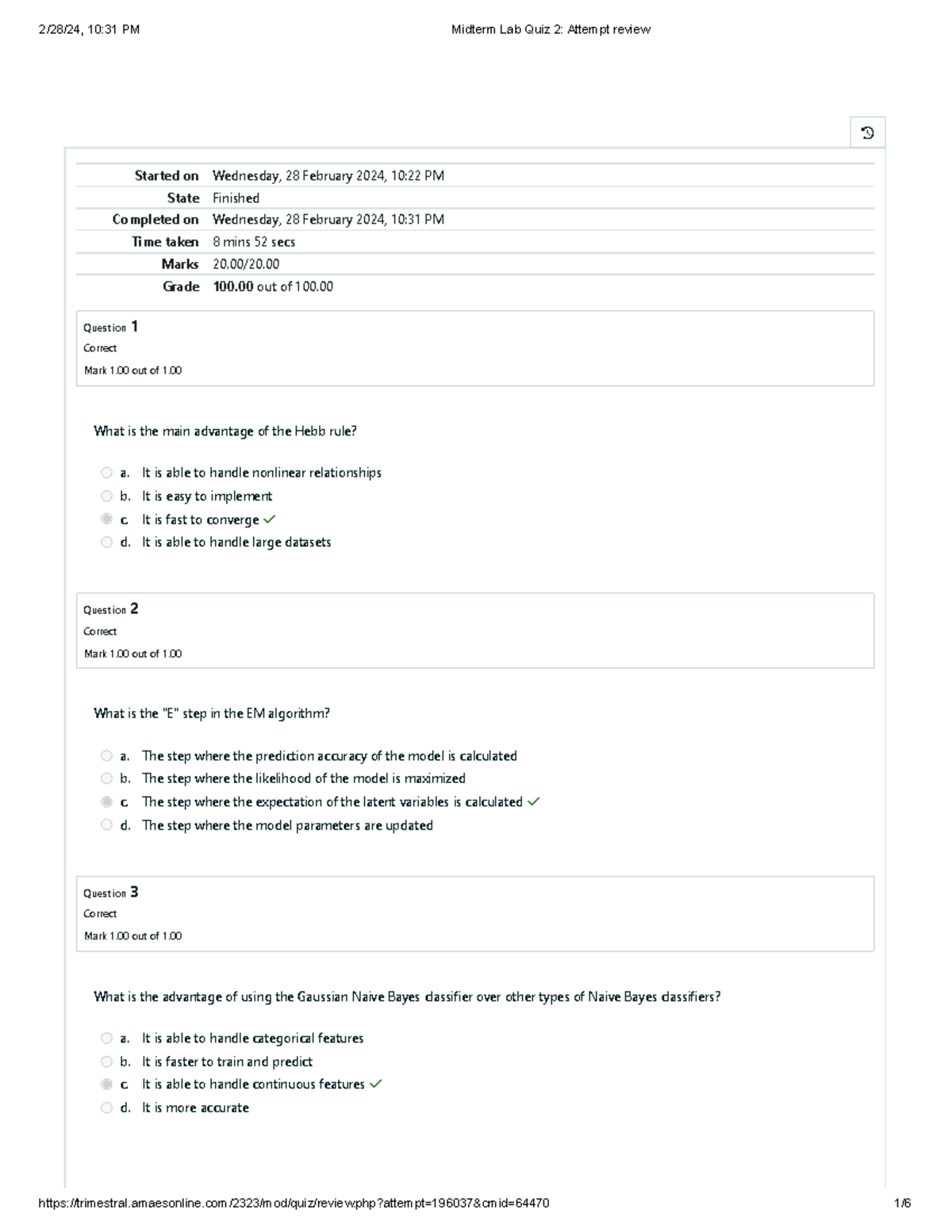 Midterm Lab Quiz 2 - Fundamentals - Started on Wednesday, 28 February 2024, 10:22 PM State ...