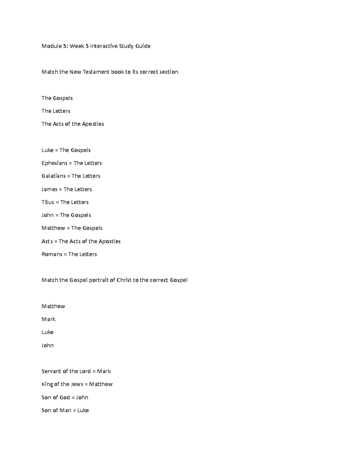 Week 5 Interactive Study Guide BIBL104 - Module 5: Week 5 Interactive ...