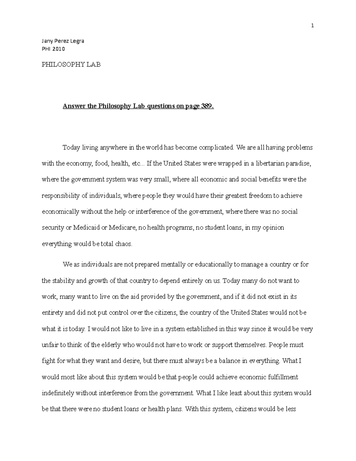 Philosophy LAB Journal Chapter 8.4 TO 8.5 (J-11) - 1 Jany Perez ...