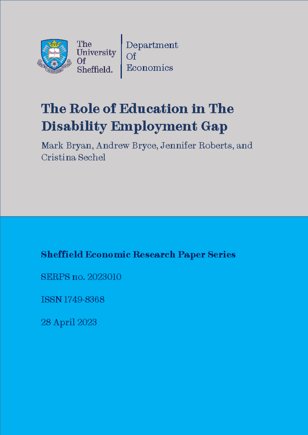 Binder 2023010 - Research - Department Of Economics The Role of ...