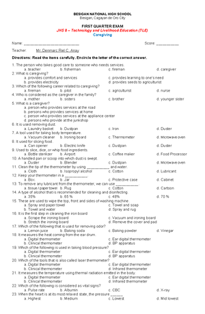 First Quarter EXAM Econ - FIRST QUARTER EXAM SHS 12 - Applied Economics Name: - Studocu