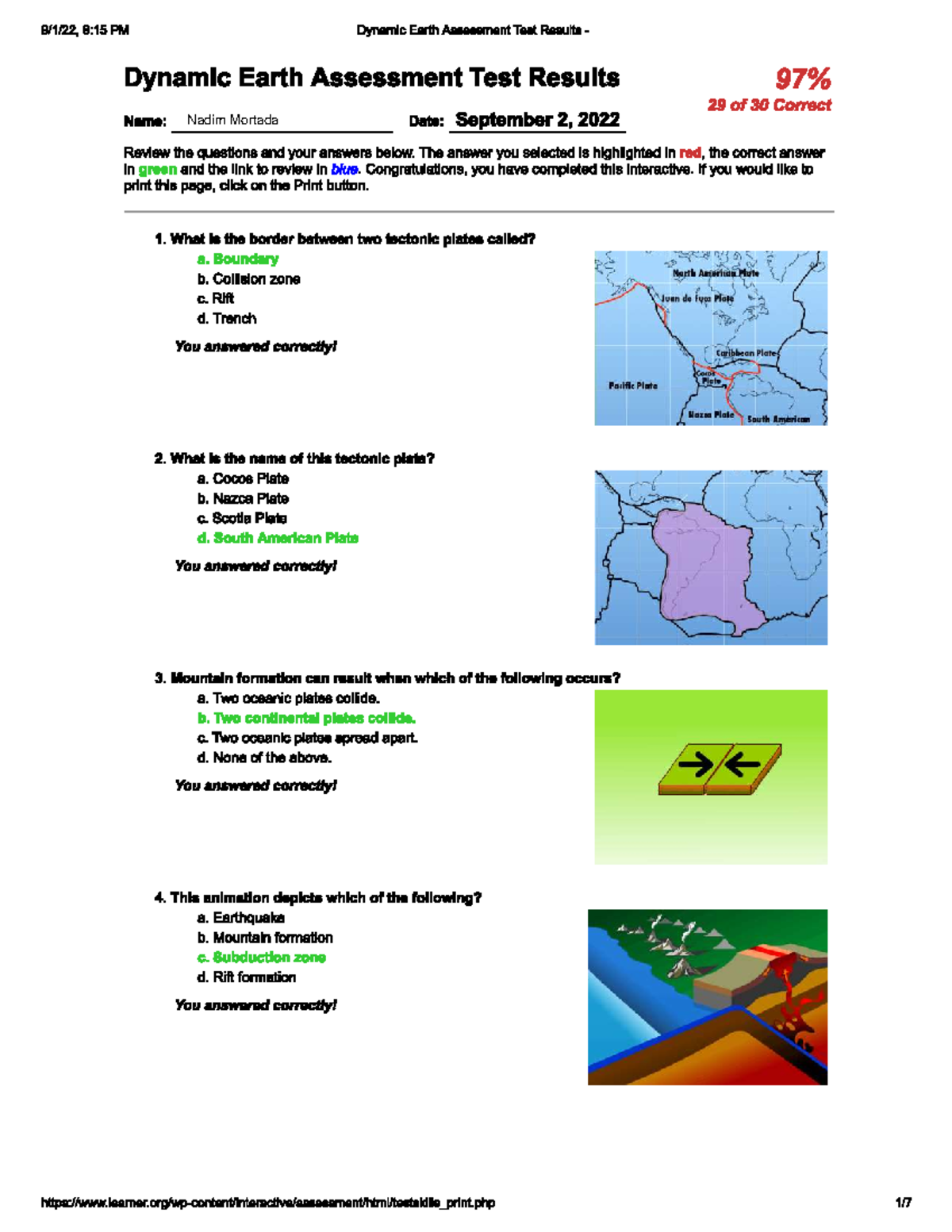 Nadim Mortada dynamic earth assessment test - GOL 105 - Nadim Mortada ...