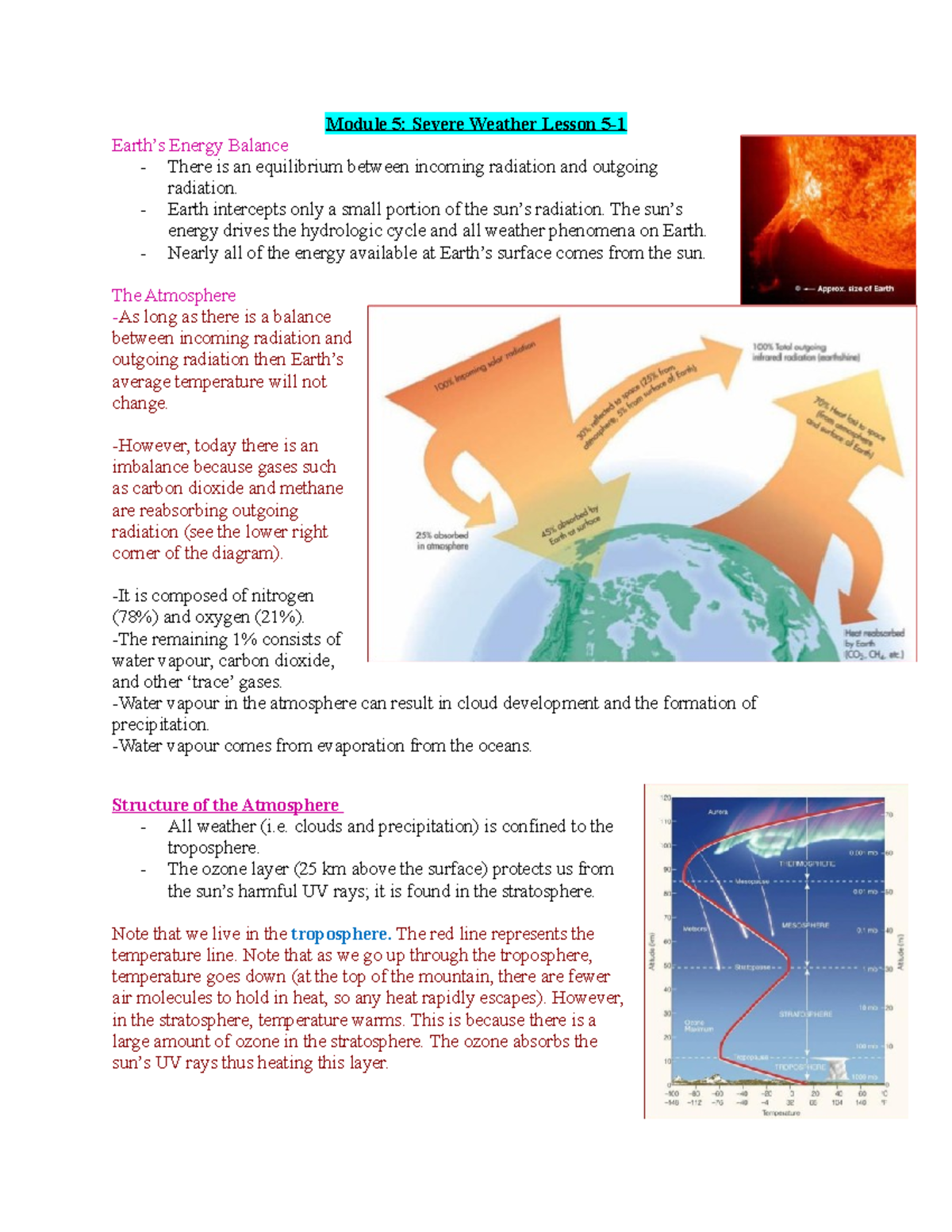 GEO 2152 - Module 5 Notes - Module 5: Severe Weather Lesson 5- Earth’s ...