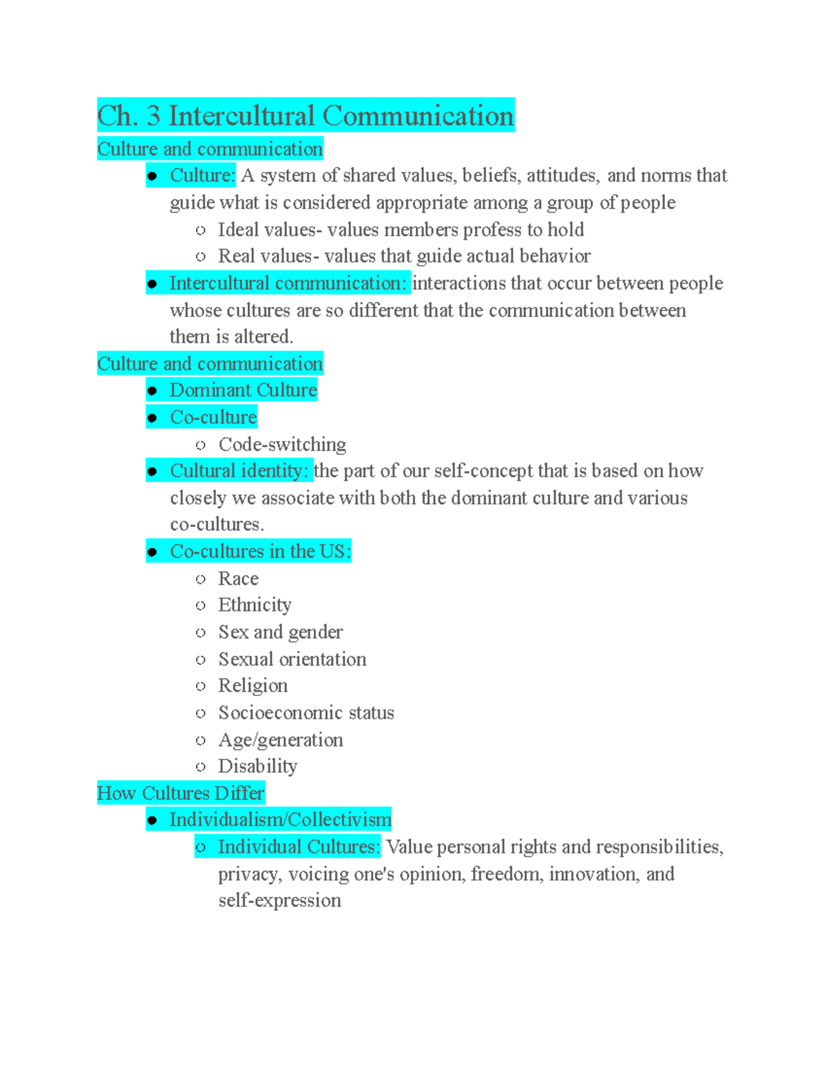 Speech Chapter 3 - Mr. Bailey at Jacksonville State University teaches ...
