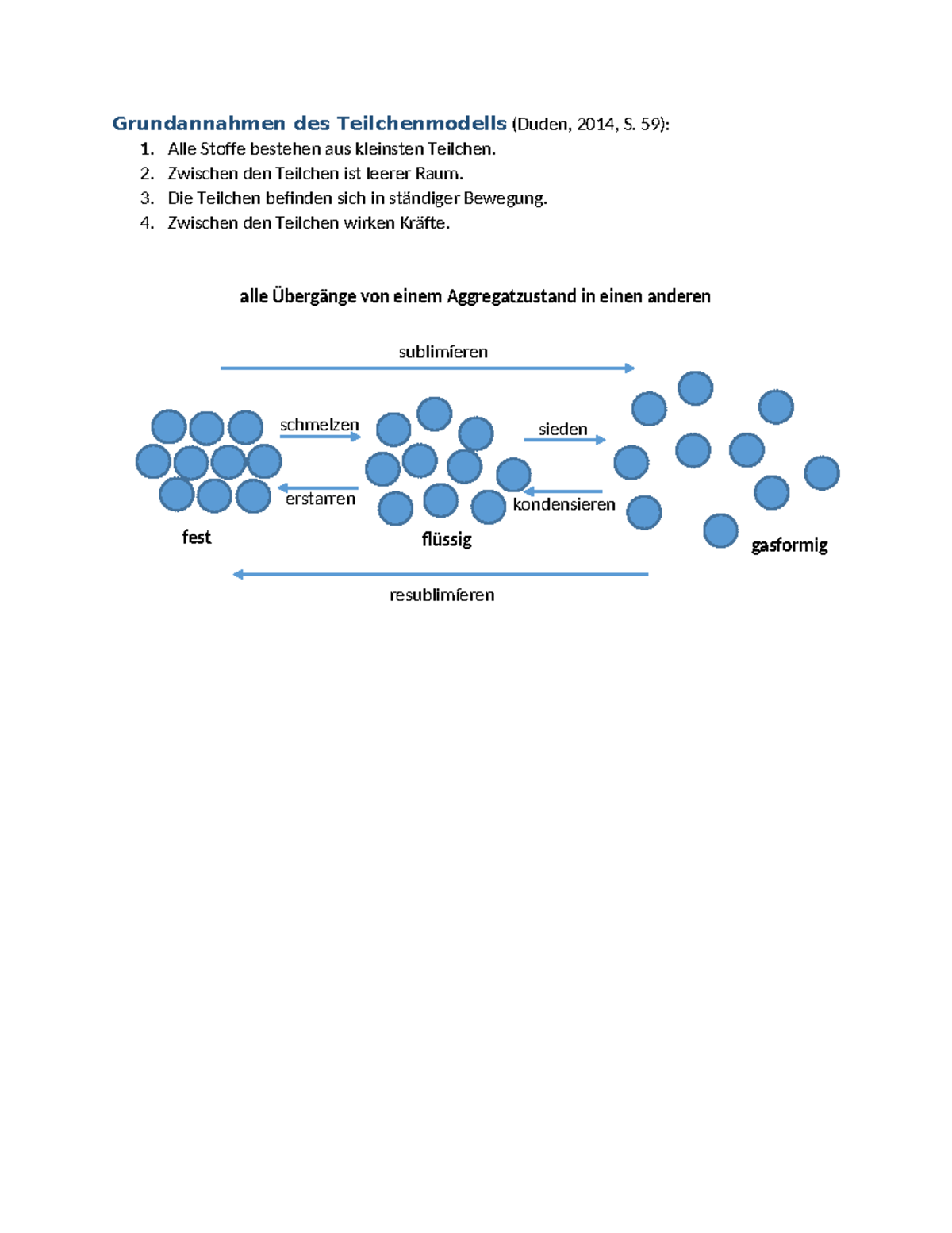 Chemie Aggregatzustand - Chemische Grundlagen - Grundannahmen des ...