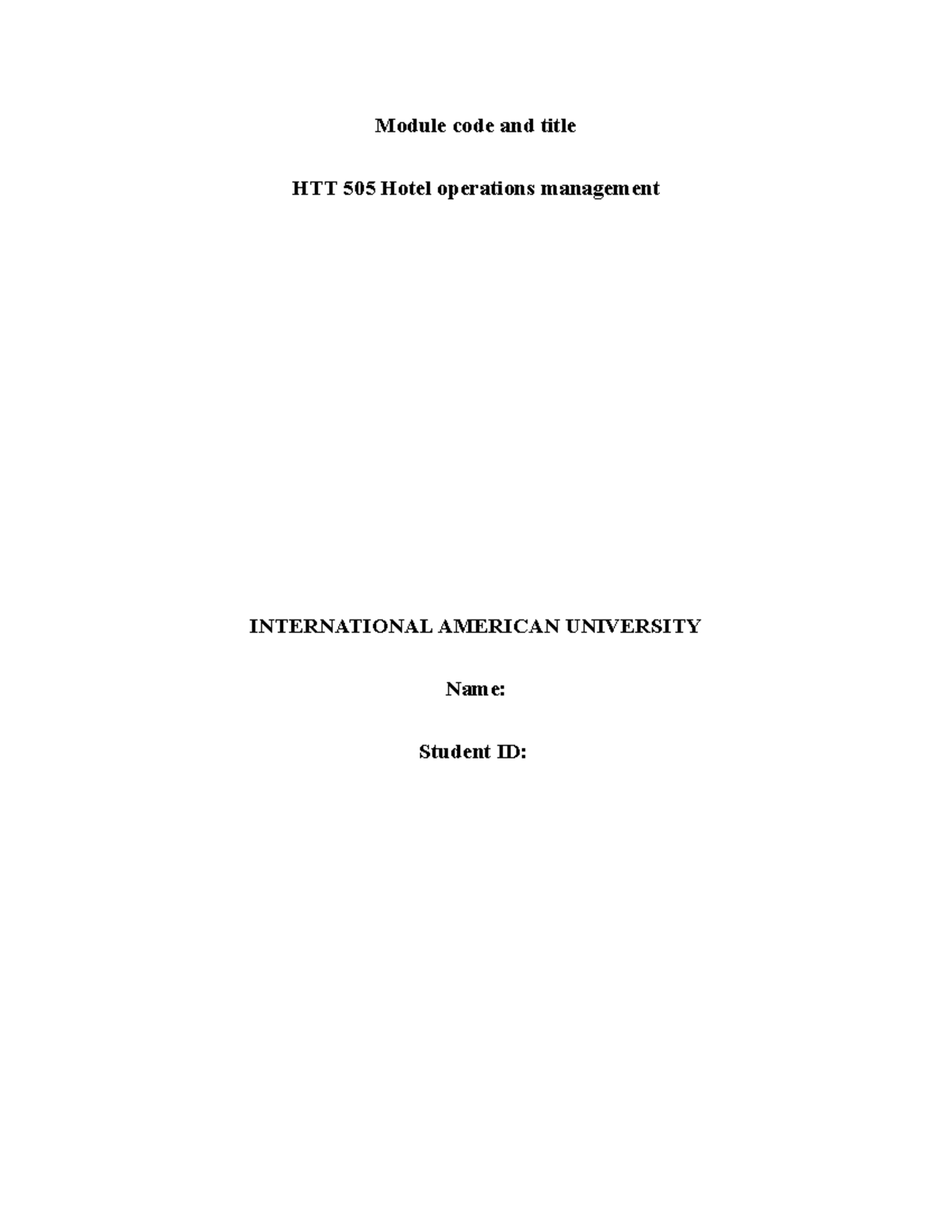 Service%20is%20 - Assignment course - Module code and title HTT 505 ...