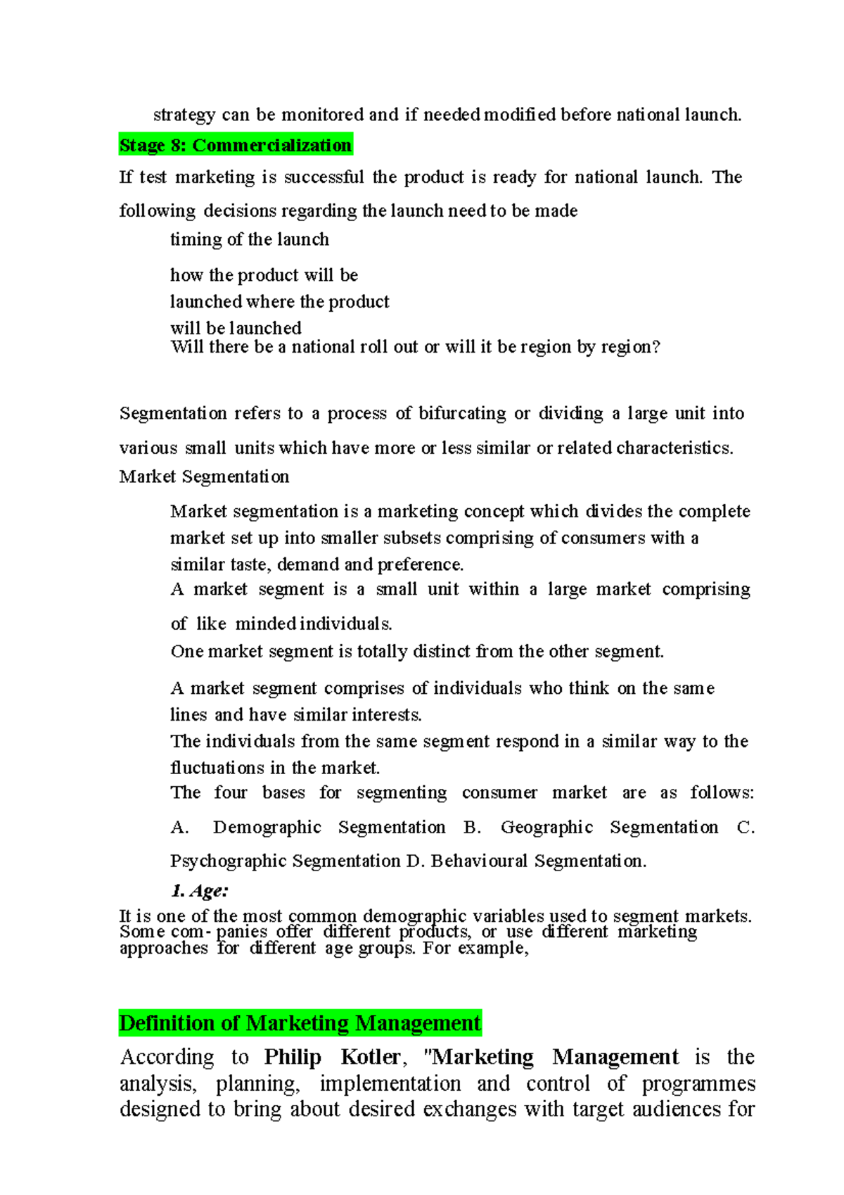 Marketing Management prt 9 - strategy can be monitored and if needed ...