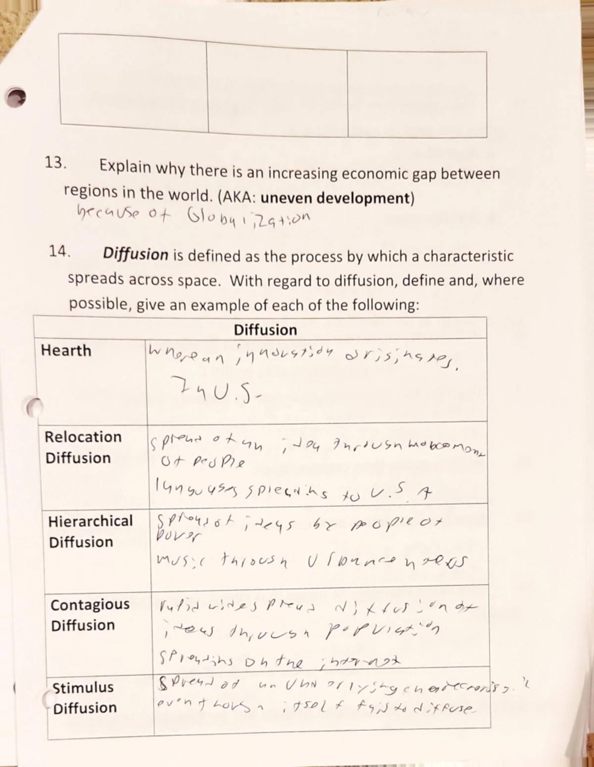The cultural lansscape 2 pt 2 - 13. Explain why there is an increasing ...