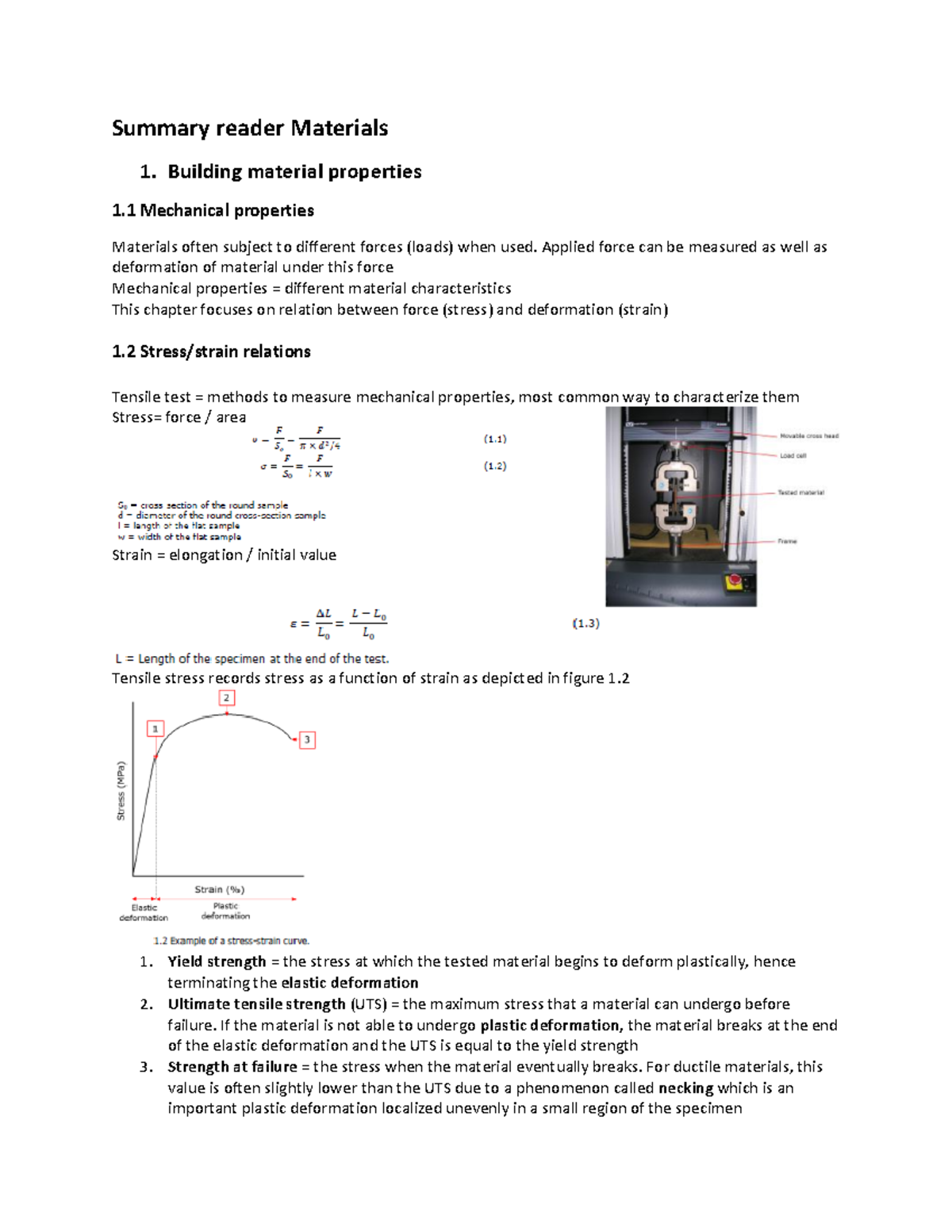 Reader Materials - Summary reader Materials 1. Building material ...