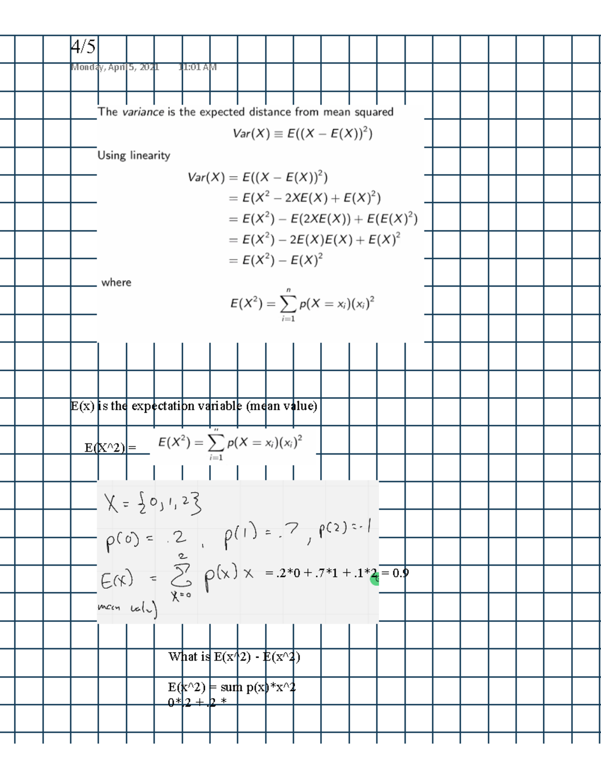 Comp neuro lec29 - albanna - E(x) is the expectation variable (mean ...