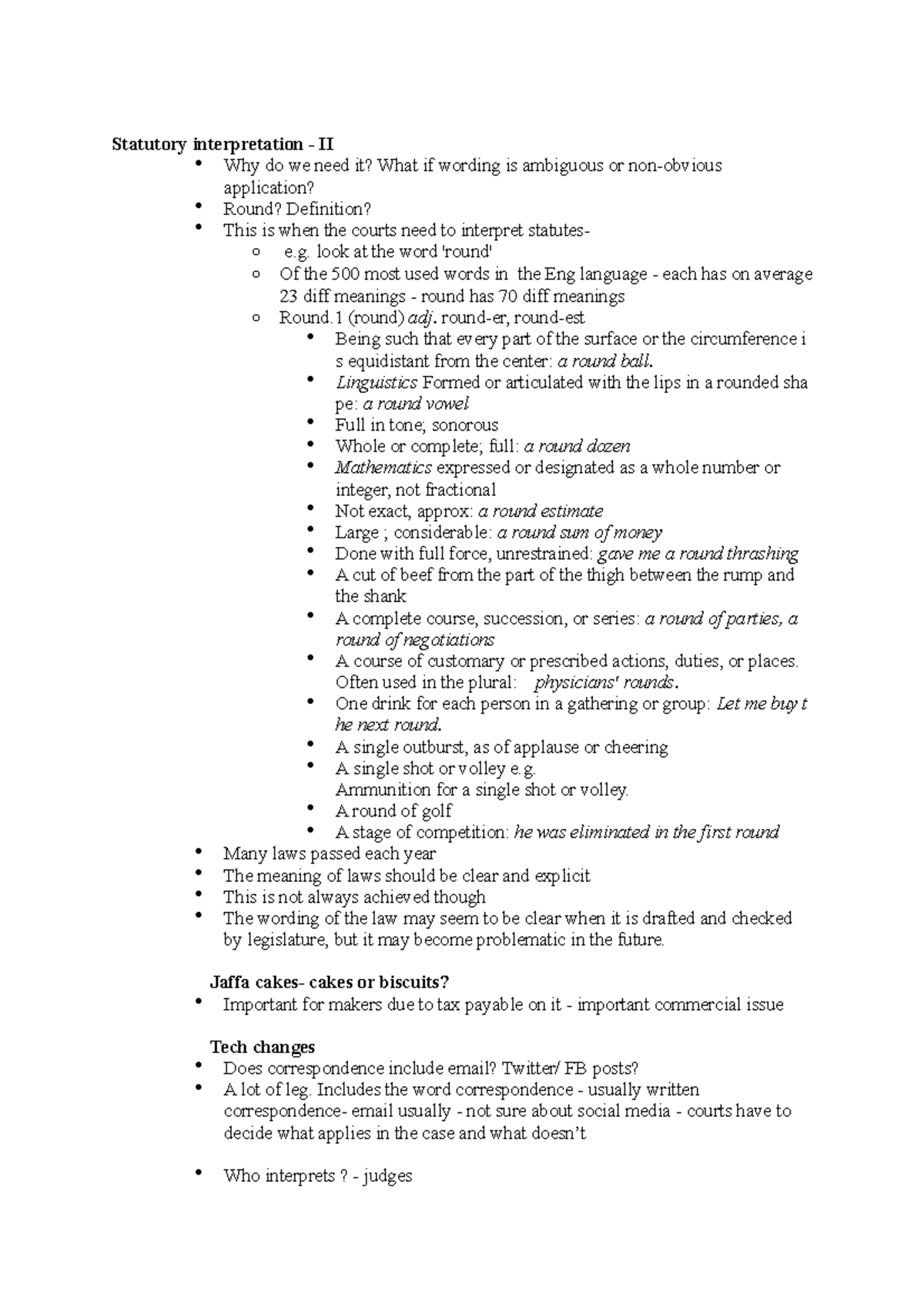 Legislative interpretation - II - Statutory interpretation - II Why do ...