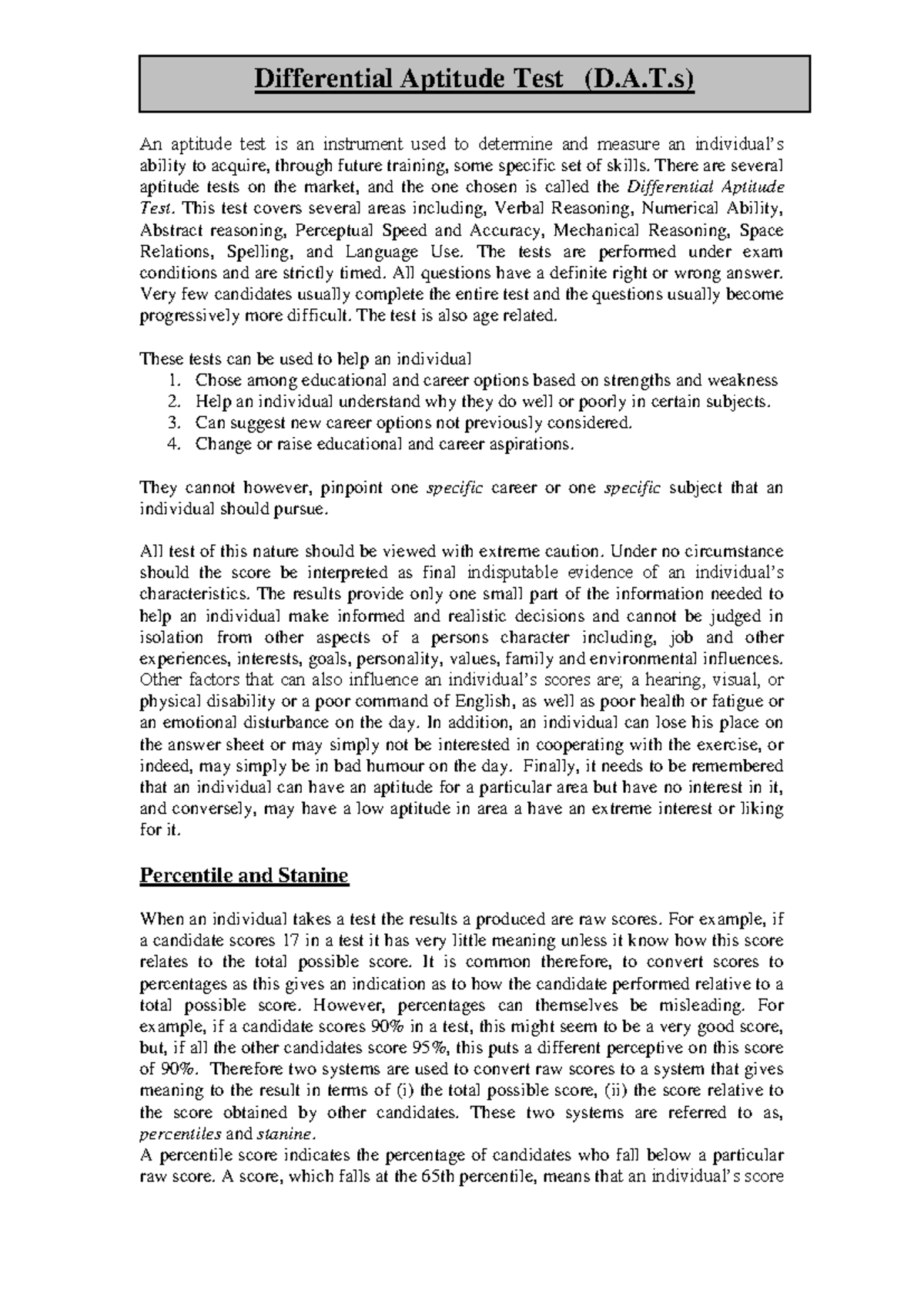 Aptitude-TEST- Explained - An aptitude test is an instrument used to ...