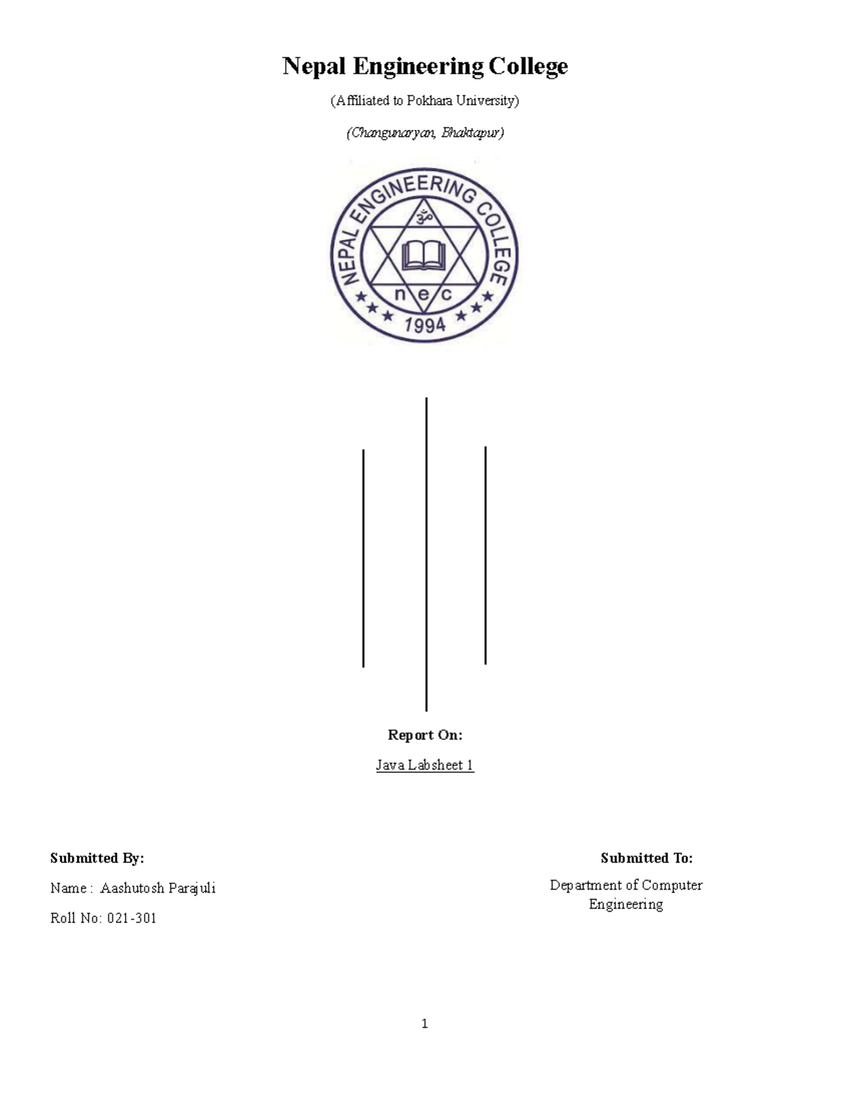 Java Labsheet solutions with output - Nepal Engineering College (Affiliated to Pokhara ...