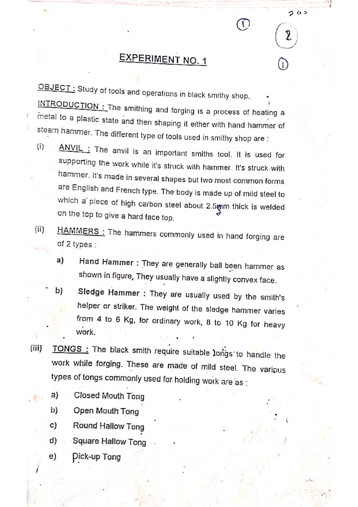 Black smithy - Workshop Practice - Studocu