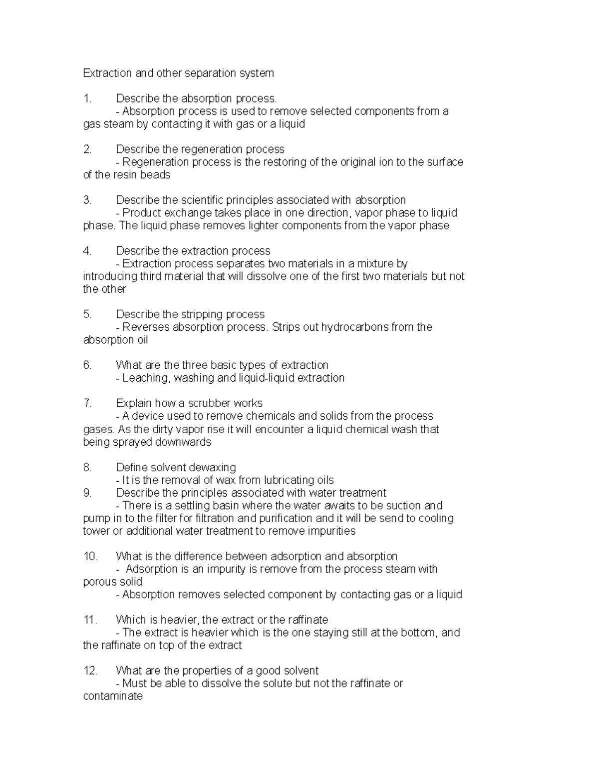 Extraction and other separation systems - Extraction and other ...
