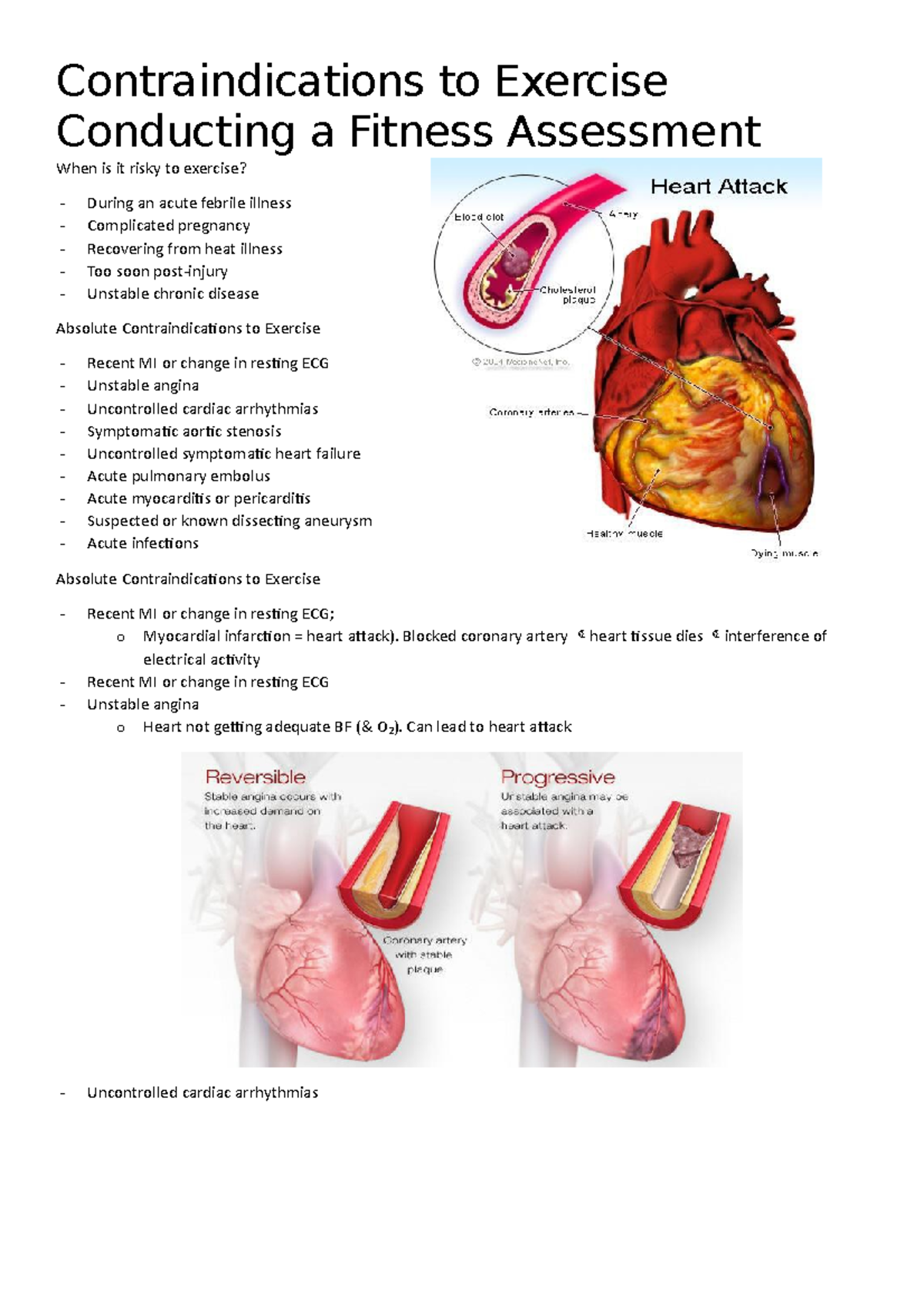 L4 Contraindications to Exercise Conducting a Fitness Assessment ...