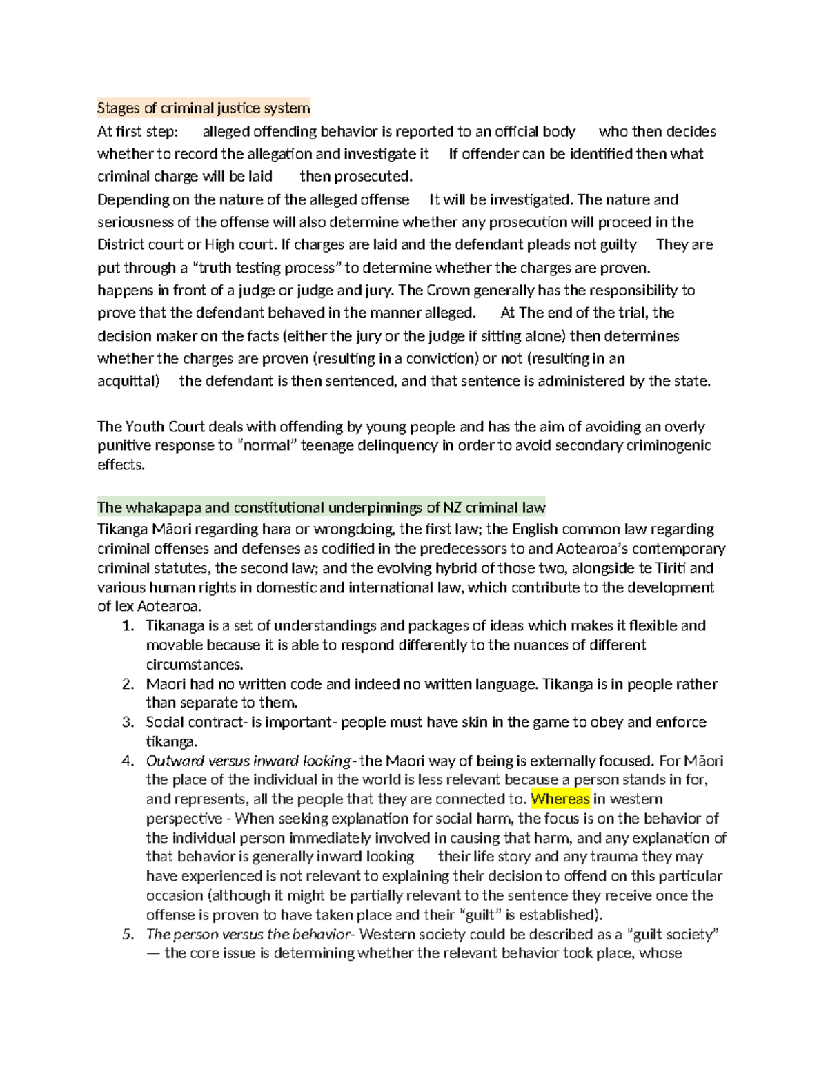 Chapter 1 - notes - Stages of criminal justice system At first step ...