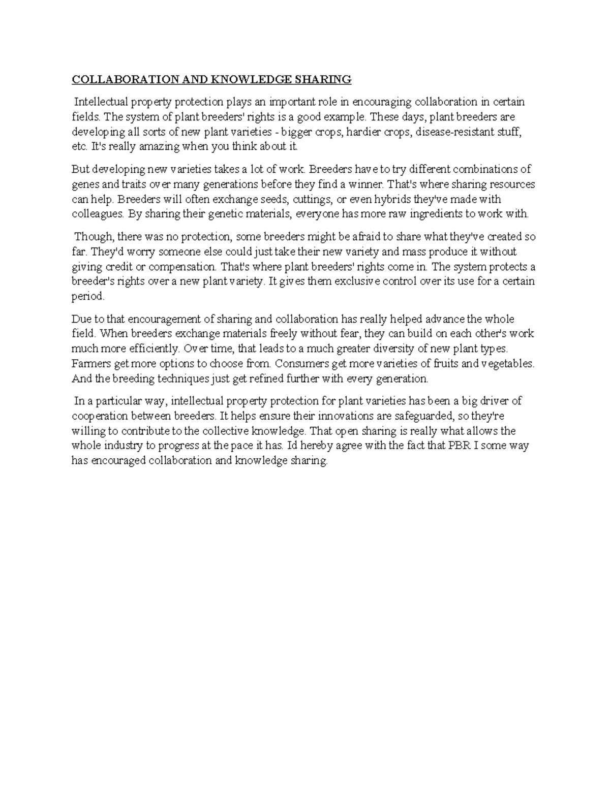 Intellectual Property - COLLABORATION AND KNOWLEDGE SHARING ...