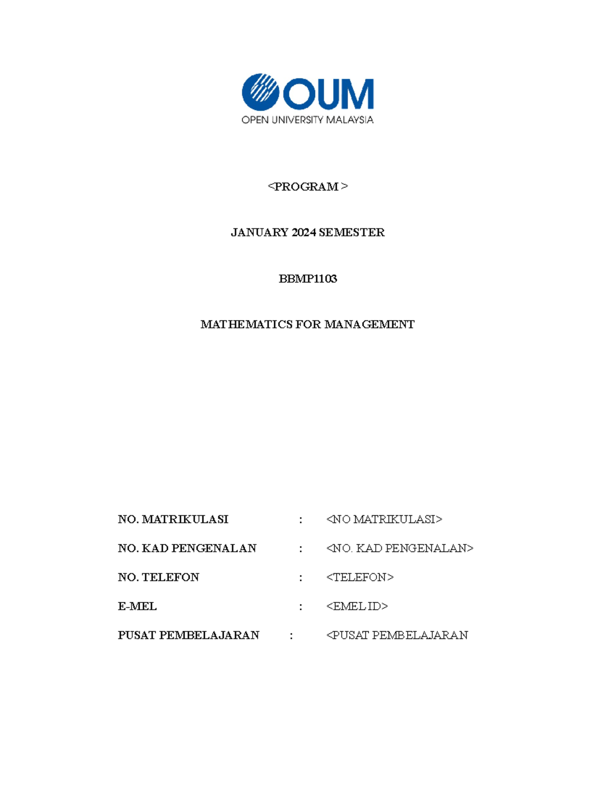 Introduction to Mathematics - JANUARY 2024 SEMESTER BBMP MATHEMATICS ...