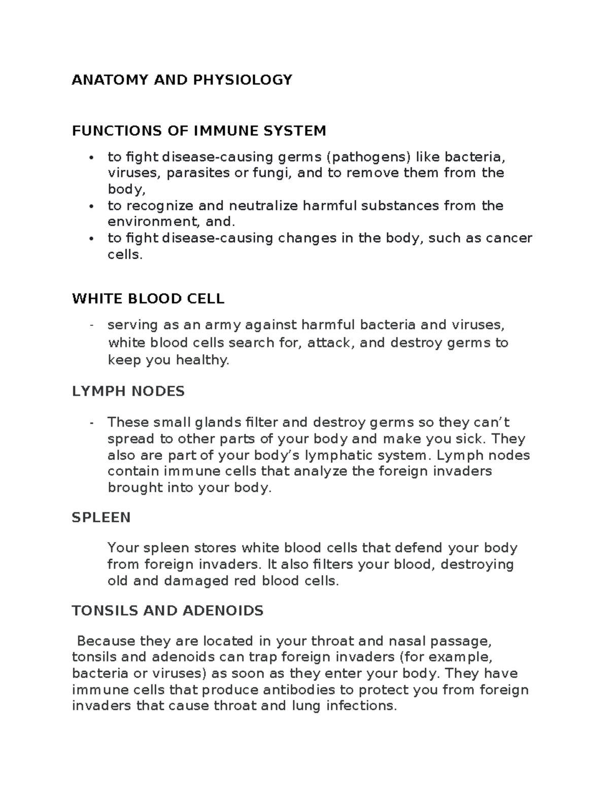 SLE Anaphy - none - ANATOMY AND PHYSIOLOGY FUNCTIONS OF IMMUNE SYSTEM ...