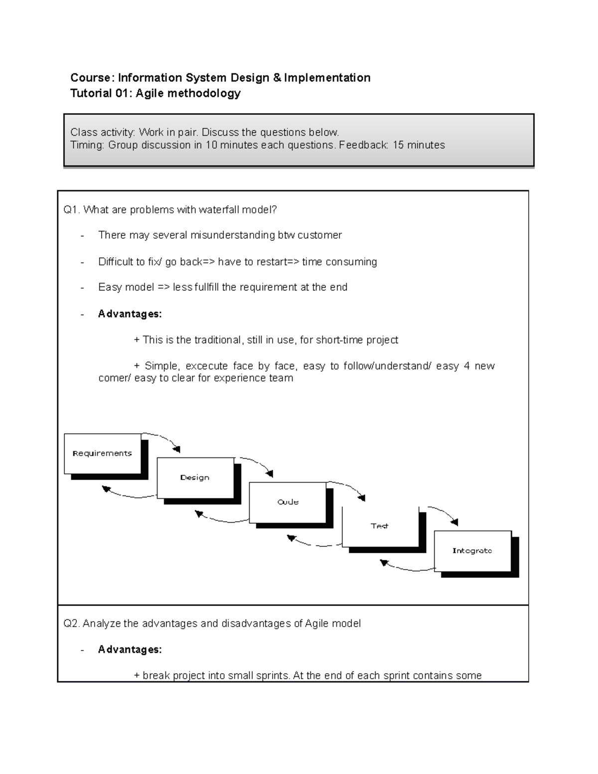 ISD Tut01 upload - isd tutorial 1 - Course: Information System Design ...