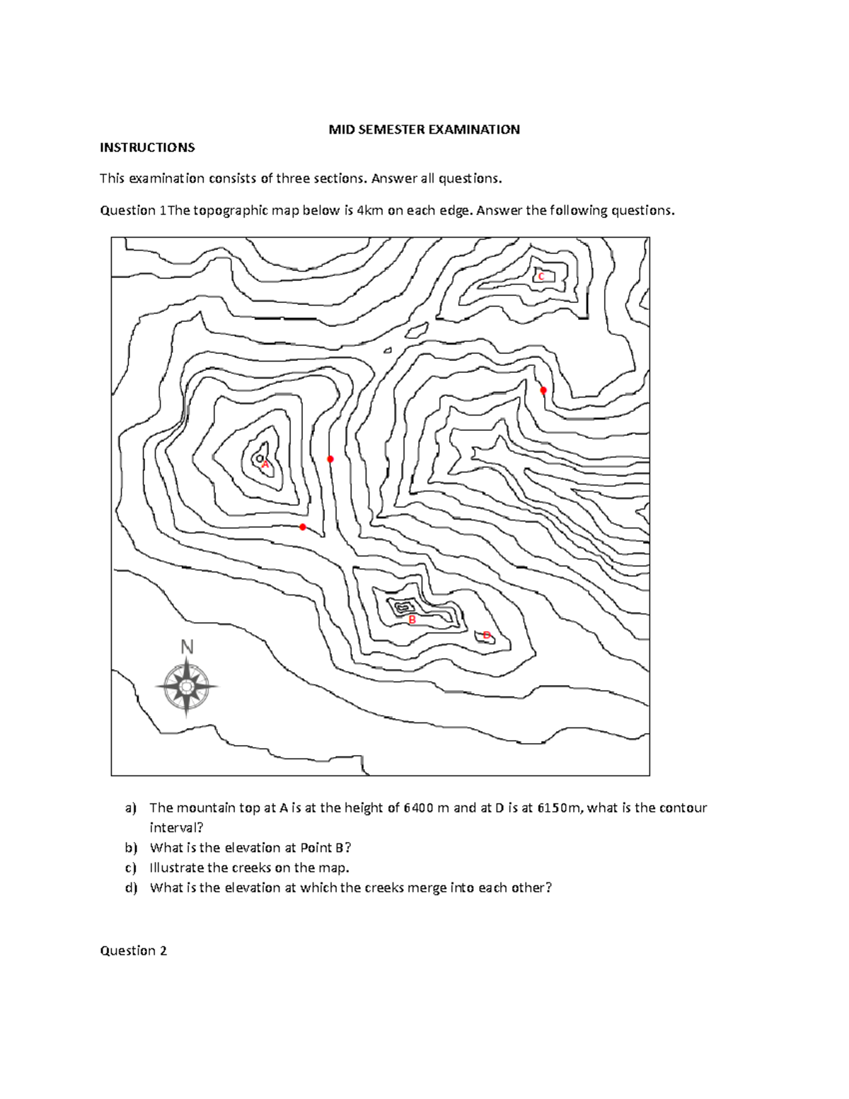 mid semester exam - MID SEMESTER EXAMINATION INSTRUCTIONS This ...
