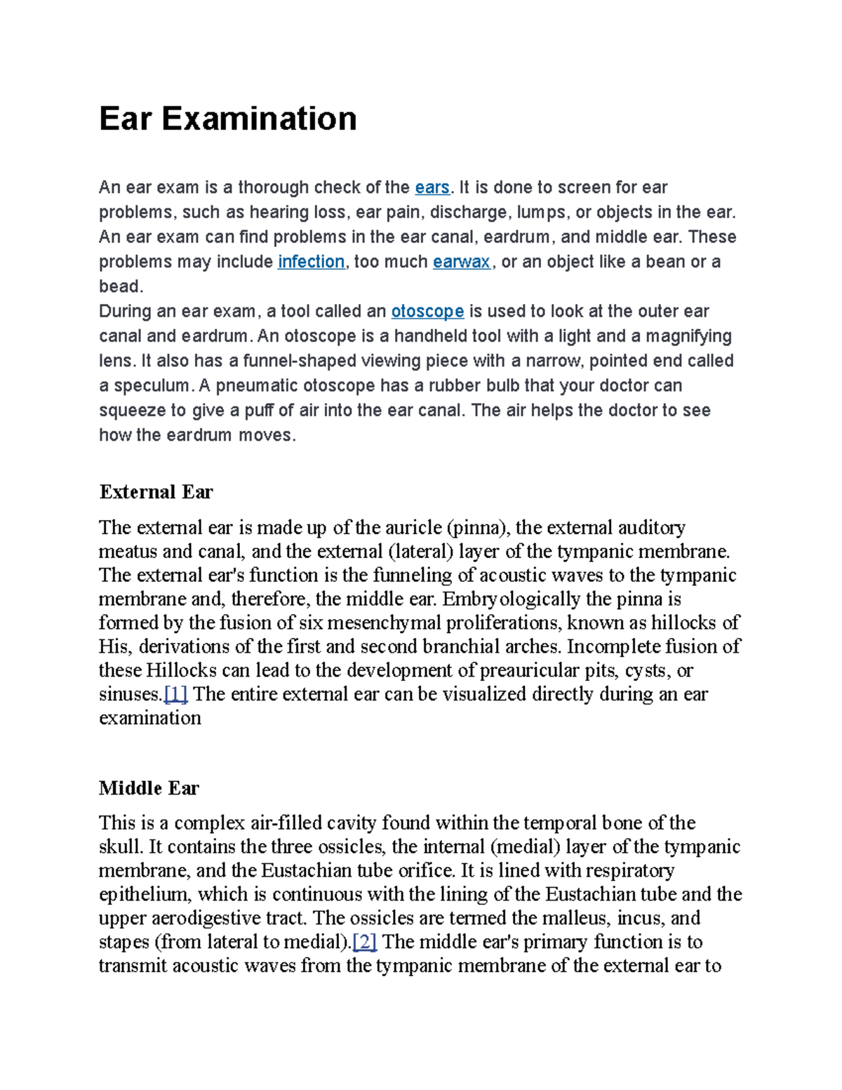 Ear Examination - An ear exam is a thorough check of the ears. It is ...