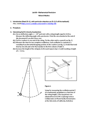 Lab 03 - Projectile Motion - Lab 03 - Projectile Motion Richard Medina ...