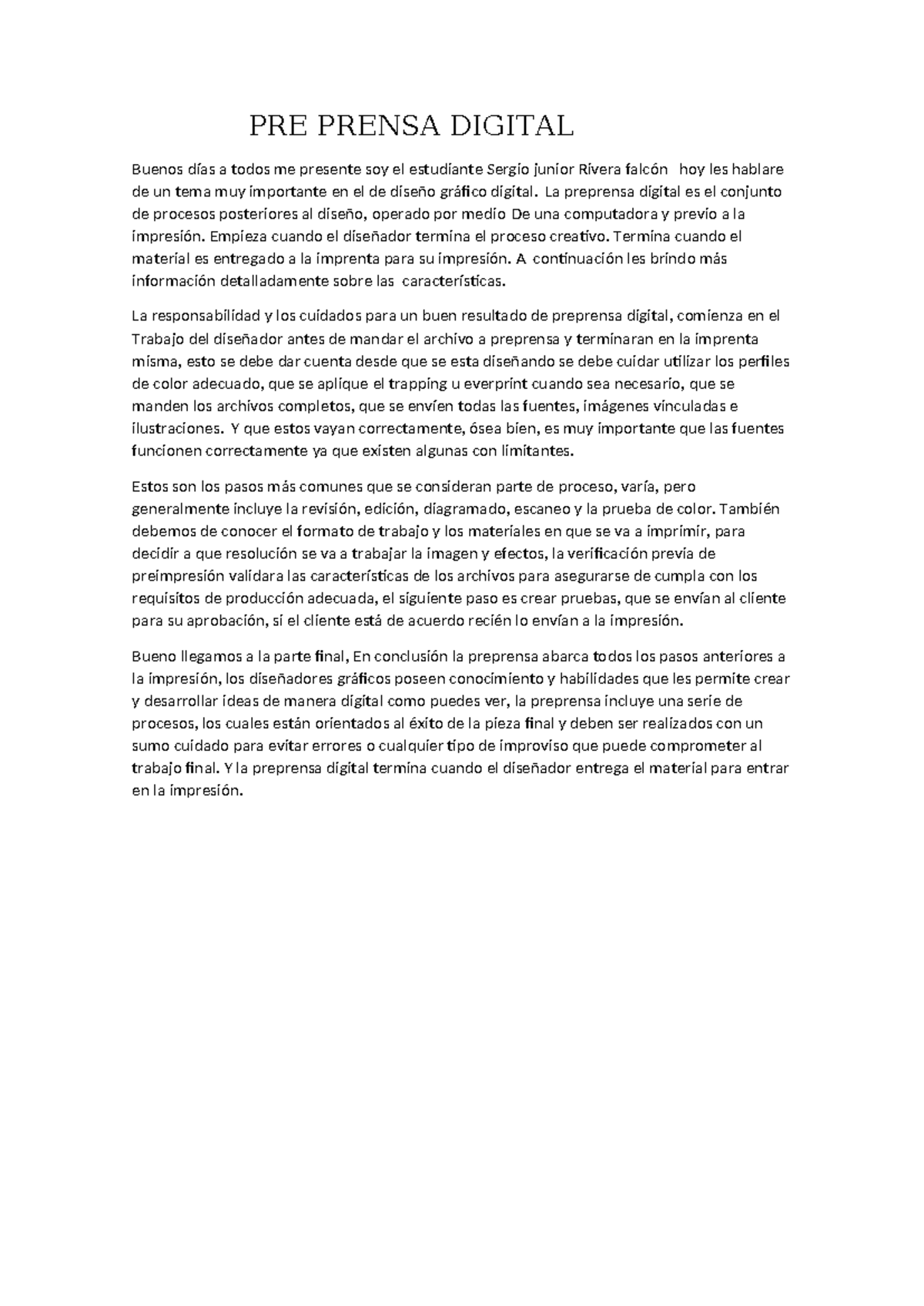 PRE Prensa Digital - PRE PRENSA DIGITAL Buenos días a todos me presente ...