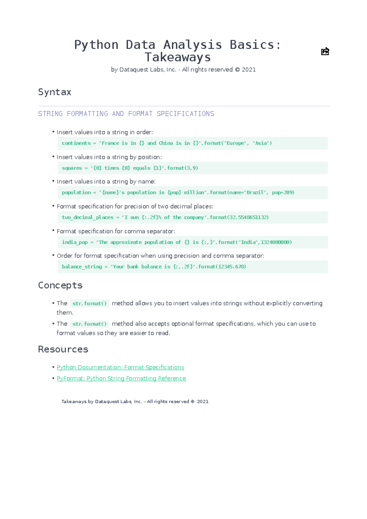 Mission 2 - yesss - Python Data Analysis Basics: Takeaways by Dataquest Labs, Inc. - All rights ...