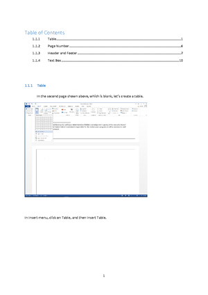 COM 3 - computer for engineriing - Table of Contents 1 Microsoft Office ...