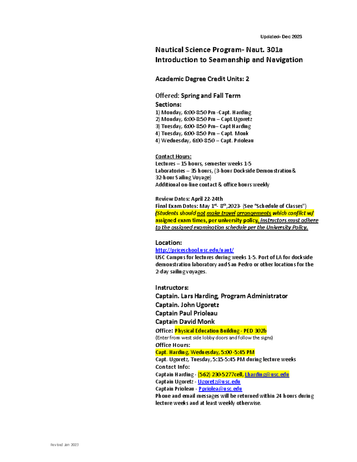 USC Introduction to Seamanship and Navigation - Revised Jan 2023 ...