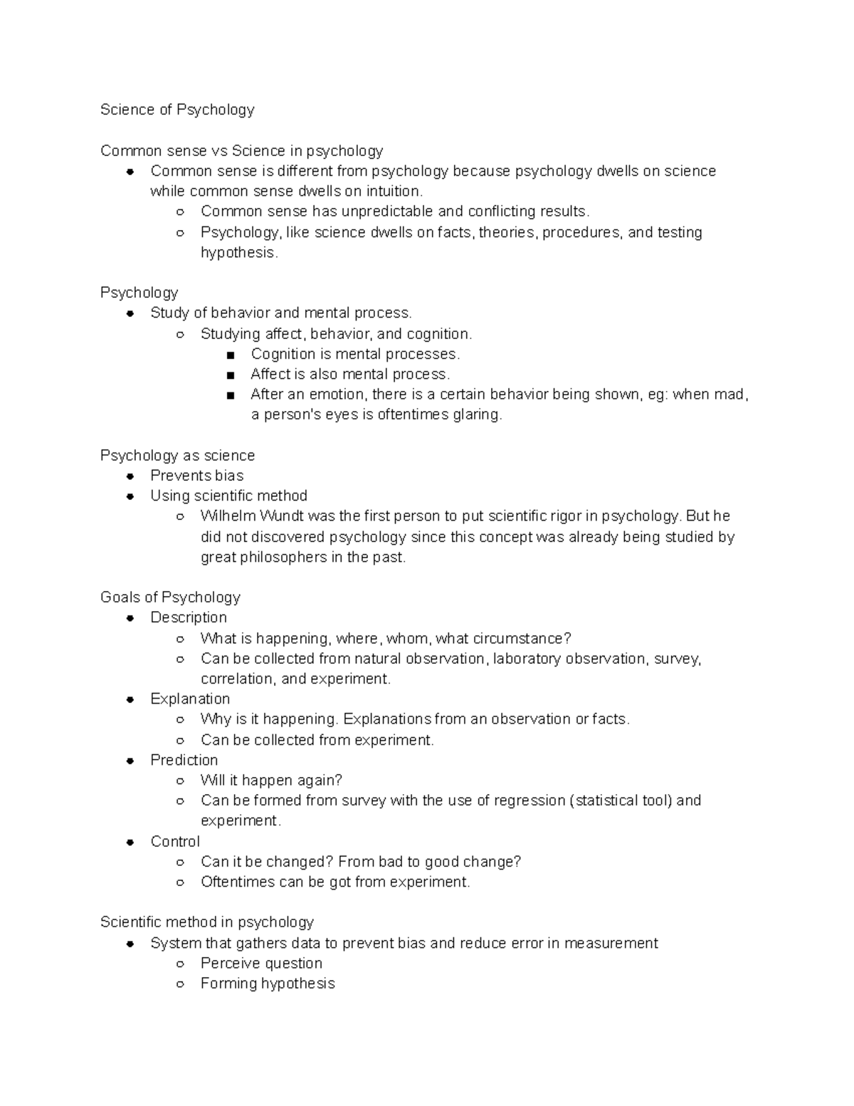Untitled document - Introduction in Psychology - Science of Psychology ...