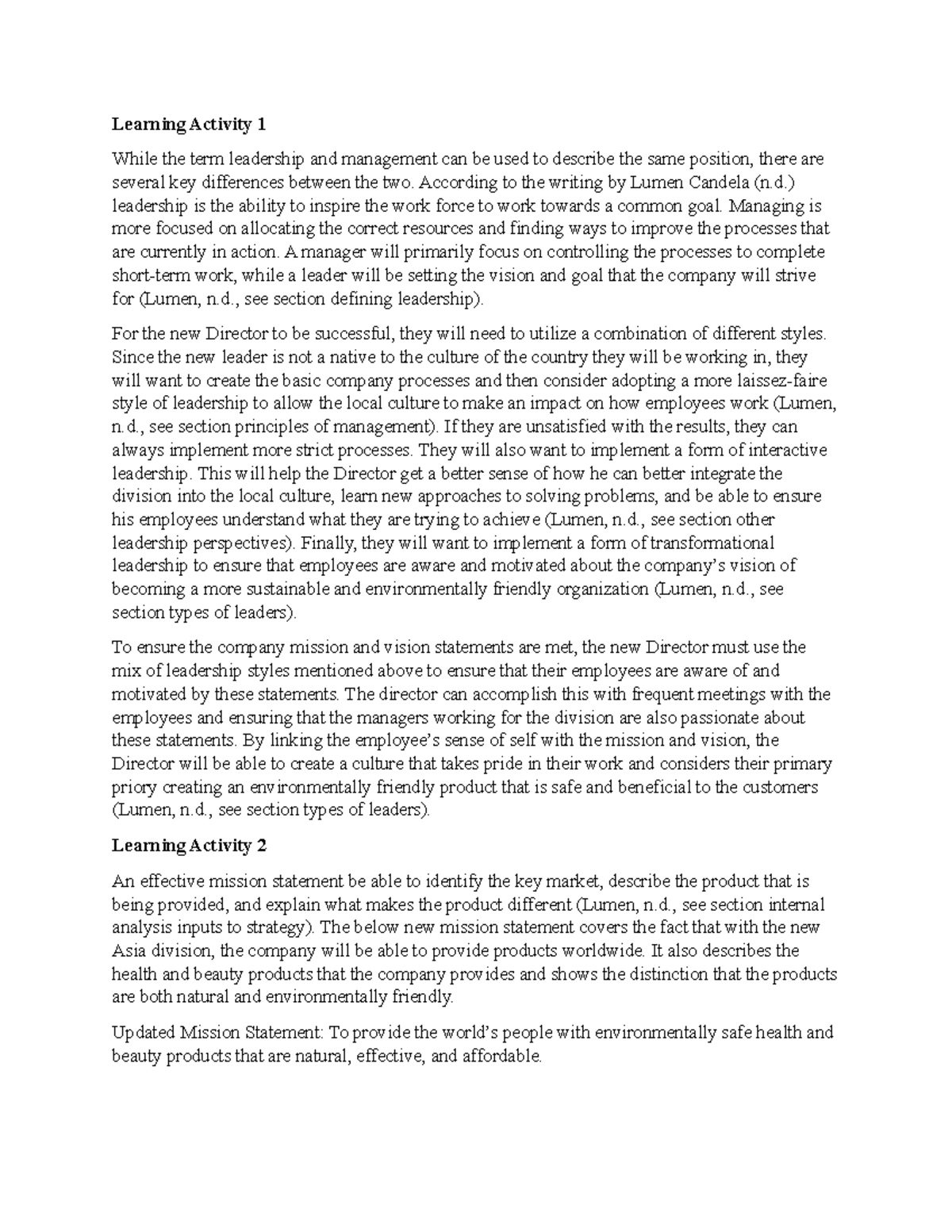 Week 3 learning activity - Learning Activity 1 While the term ...