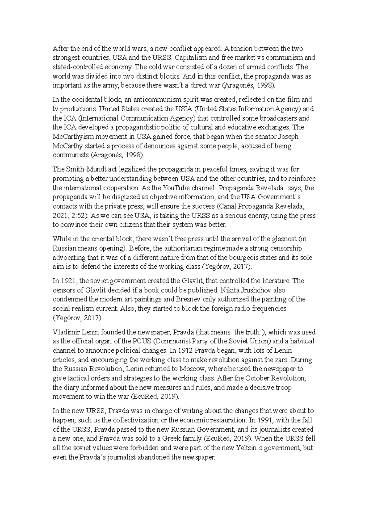 Essay - Apuntes 5 - After the end of the world wars, a new conflict ...