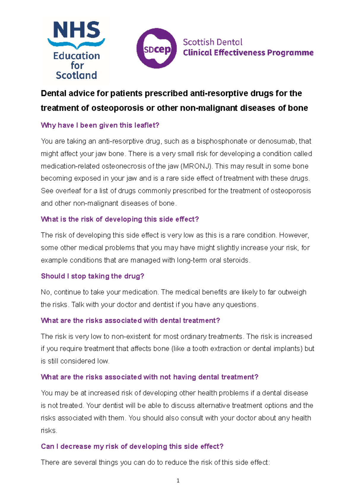 Sdcep mronj information for osteoporosis patients accessible - Dental ...