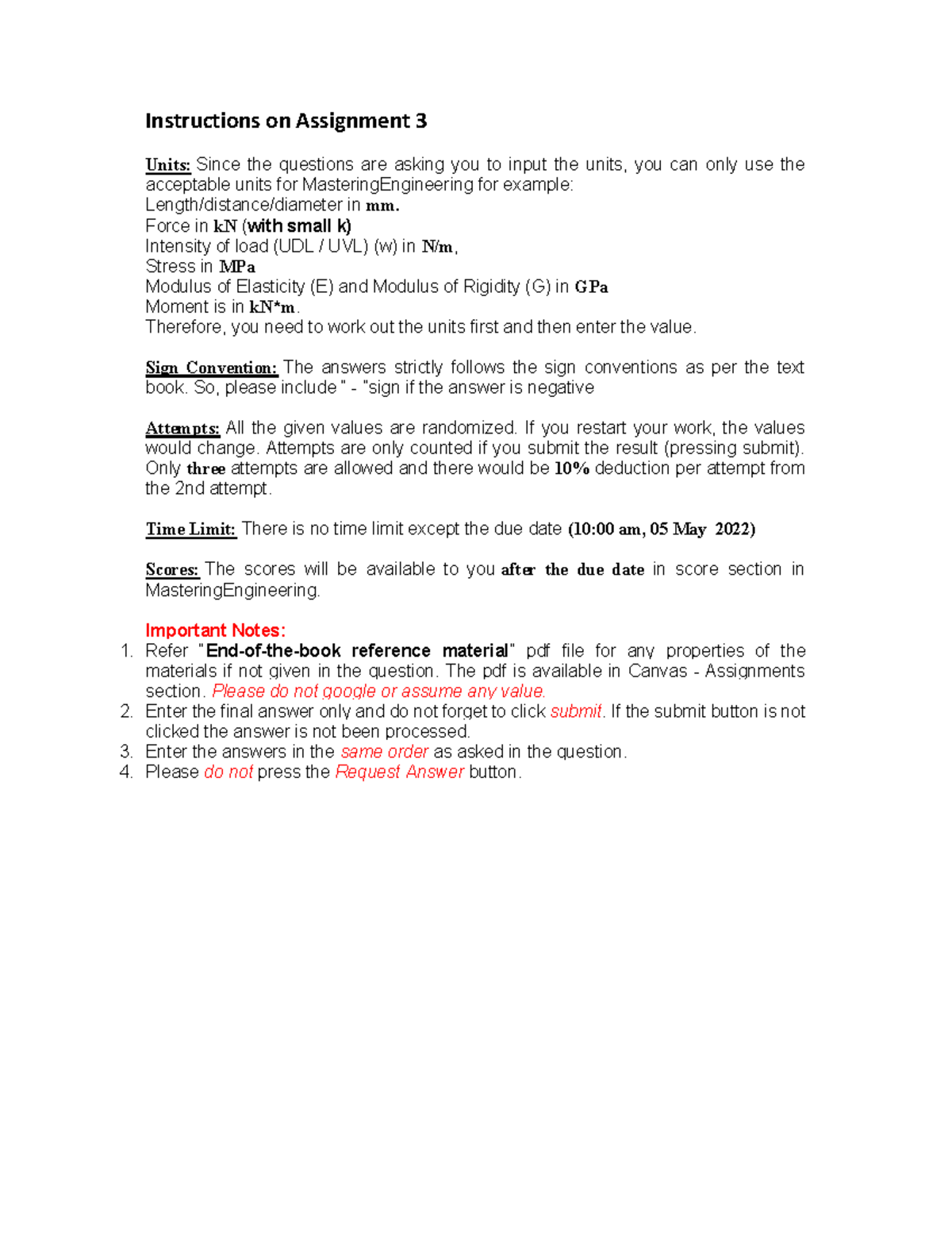 Instructions on Assignment 3-2 - Instructions on Assignment 3 Units ...