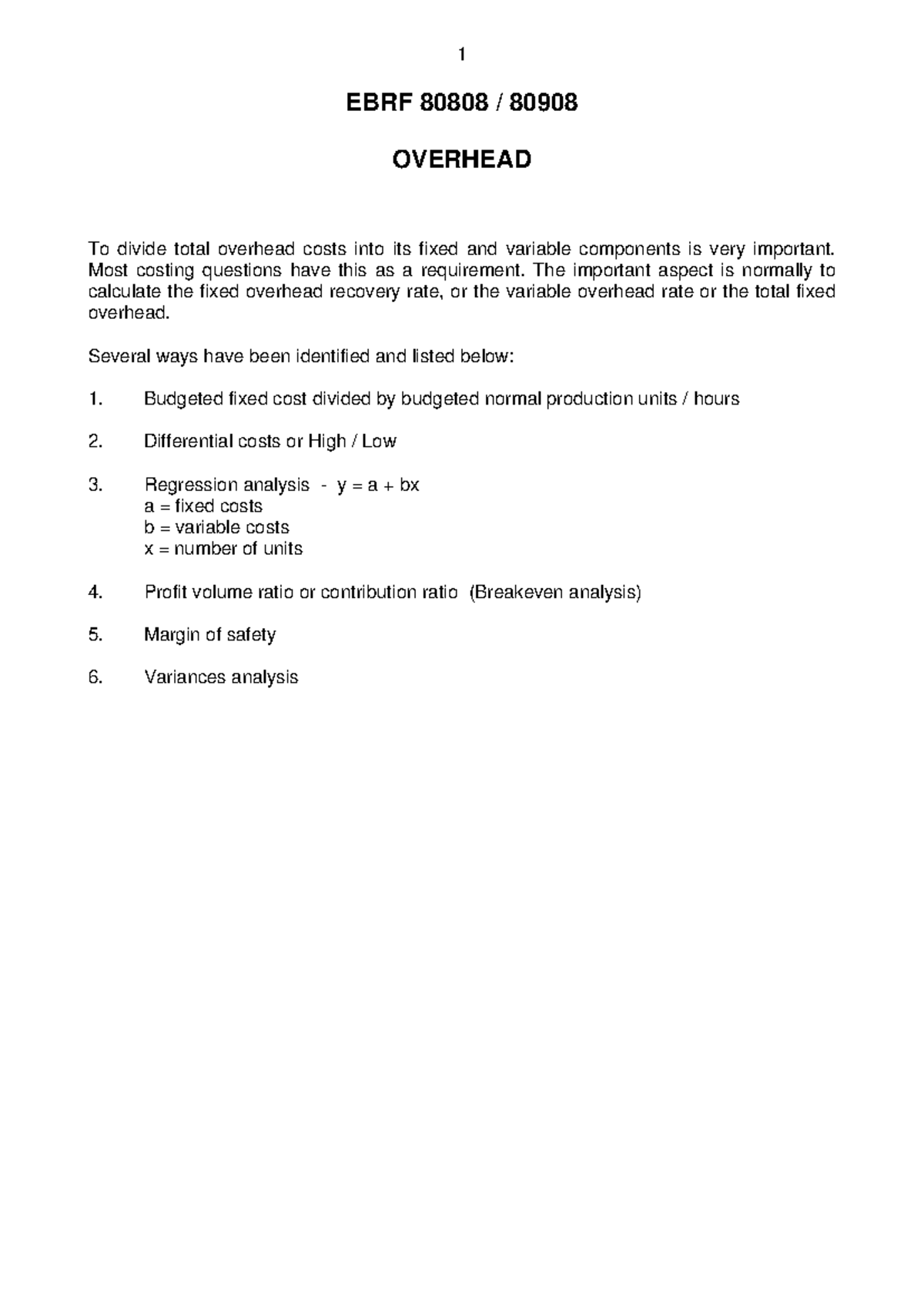 Overhead Examples - Summary Advanced Financial Accounting - 1 EBRF ...