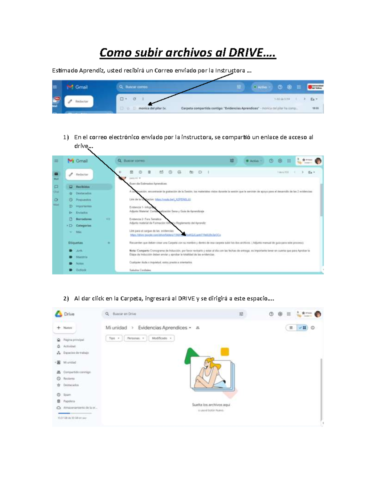 Manual-Subir Evidencias Drive - Como subir archivos al DRIVE ...