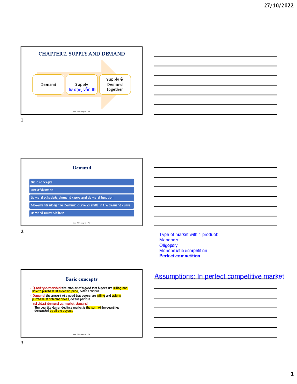 Handout - chapter 2- supply demand - CHAPTER 2. SUPPLY AND DEMAND ...