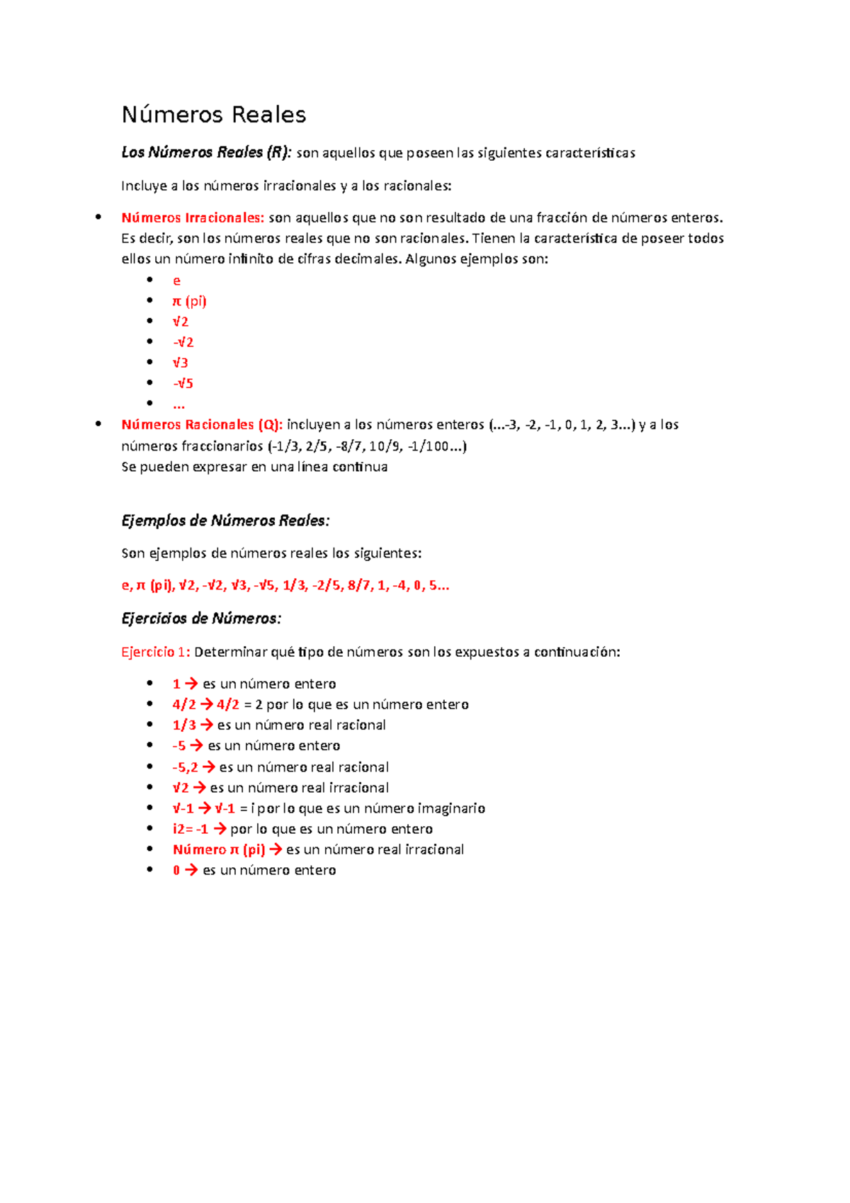 Números Reales - INFORMACI - NUME - Números Reales Los Números Reales ...