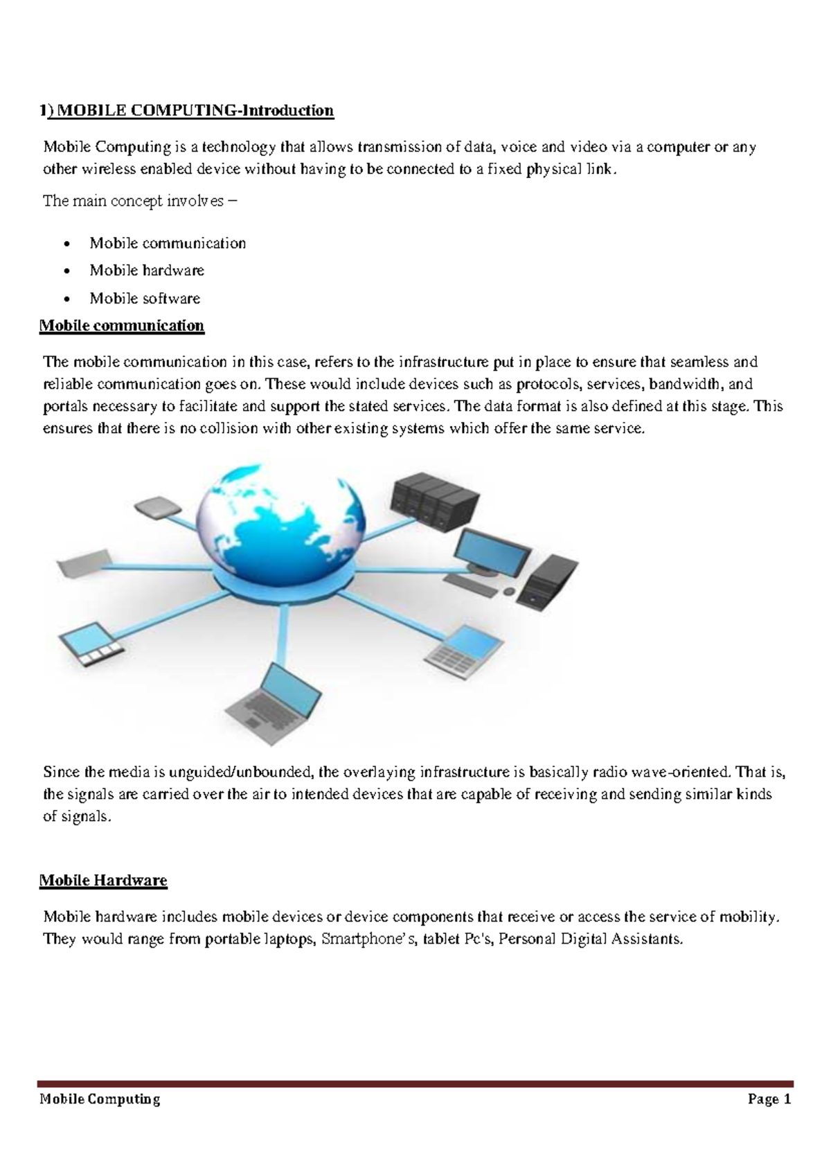 M2mobile computing 1 - 1 ) MOBILE COMPUTING-Introduction Mobile Computing is a technology that ...