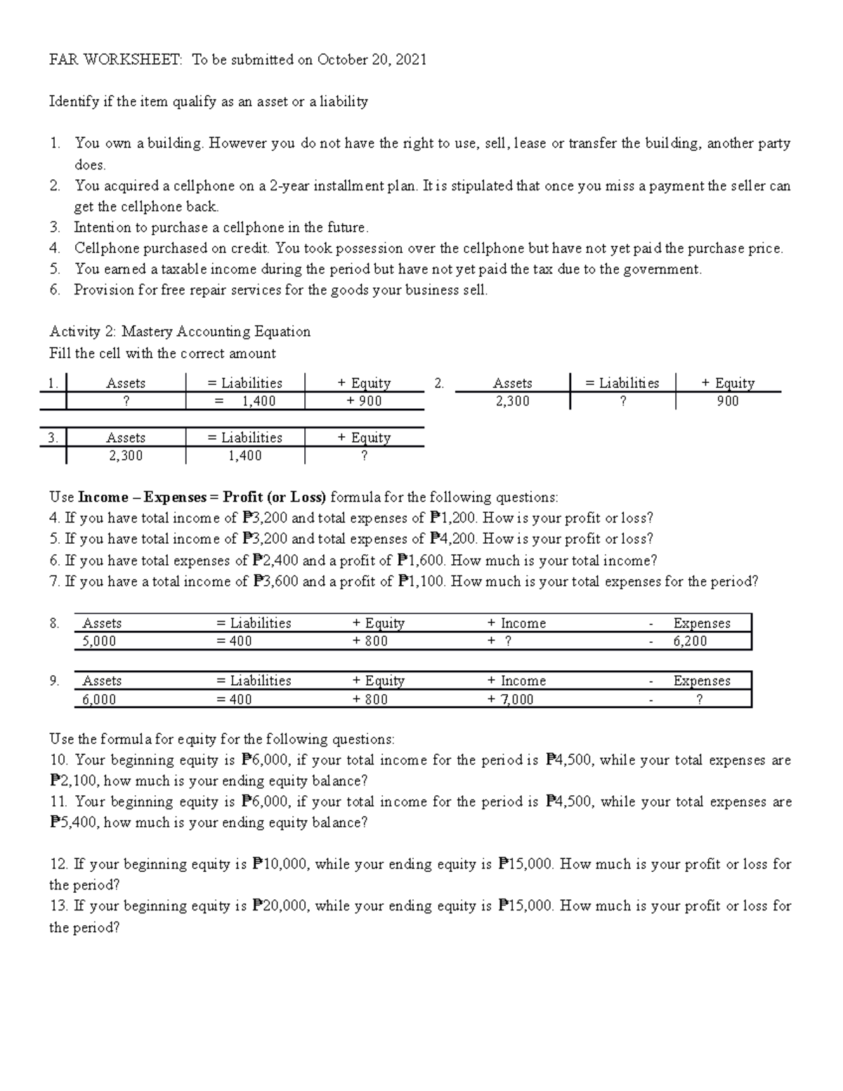 5 6075480670417716559 - FAR WORKSHEET: To be submitted on October 20 ...