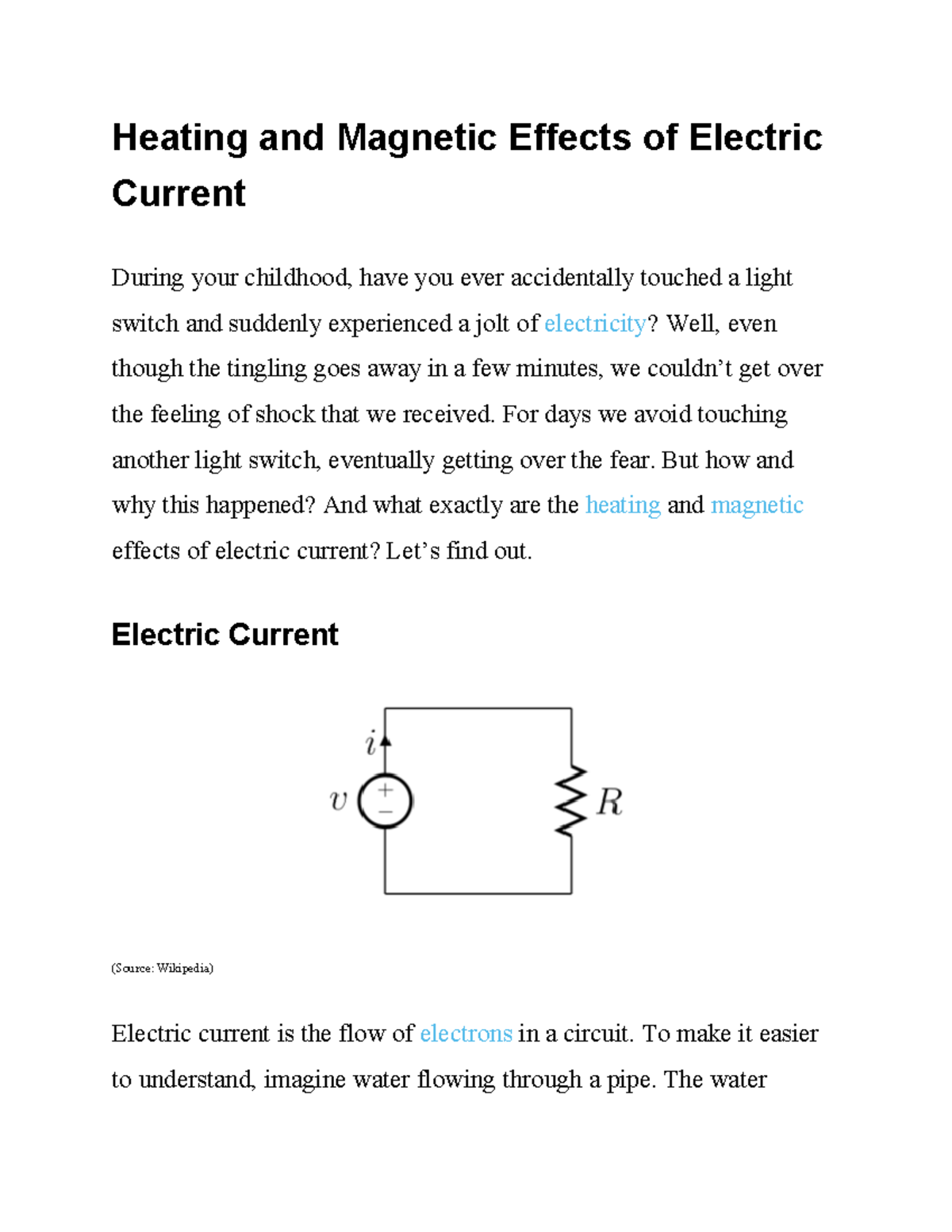 General Science 14 - Useful notes - Heating and Magnetic Effects of ...