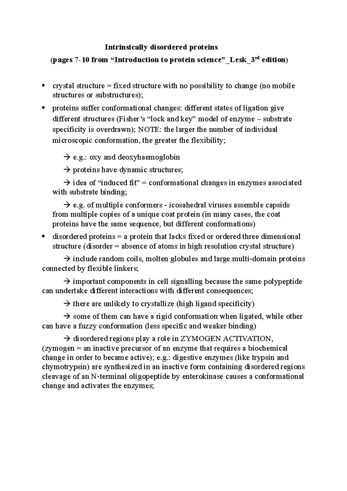 Intrinsically disordered proteins - : oxy and deoxyhaemoglobin proteins ...
