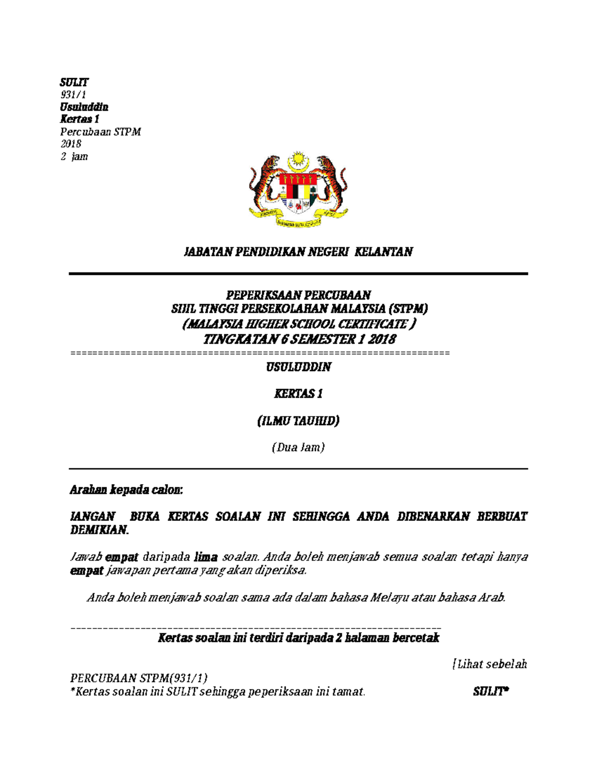 soalan latihan stpm - JABATANPENDIDIKANNEGERIKELANTAN ...